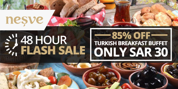 85% OFF on Turkish Breakfast Buffet at Nesve | Cobone Offers