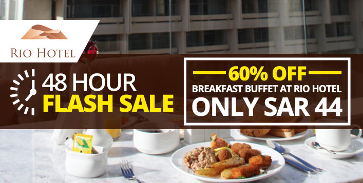 FLASH SALE! Breakfast Buffet at Rio Hotel From SAR 27 Only | Cobone Offers