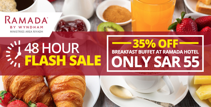 FLASH SALE! Breakfast Buffet From Ramada Hotel For SAR 55 Only | Cobone Offers