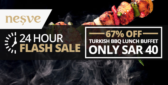 67% OFF on FLASH SALE! Turkish BBQ Lunch Buffet at Nesve | Cobone Offers
