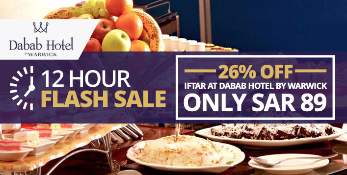 FLASH SALE! Iftar at Dabab Hotel By Warwick From SAR 44 | Cobone Offers