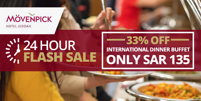 International Dinner Buffet at Mövenpick Jeddah From SAR 65 | Cobone Offers