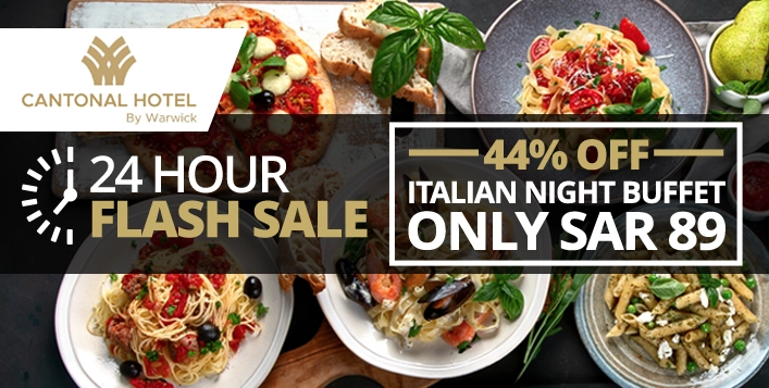 Italian Night Buffet at Cantonal Hotel From SAR 45, Pizza, Pasta ...