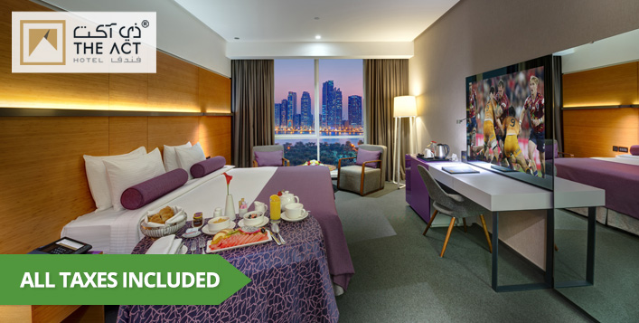 1-Night Staycation at The Act Hotel Sharjah From AED 299 Only | Cobone