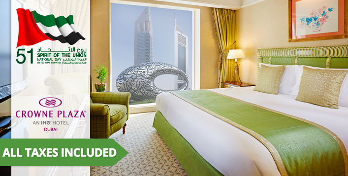 5-Star Half Board Stay at Crowne Plaza Dubai SZR For AED 599 Only | Cobone