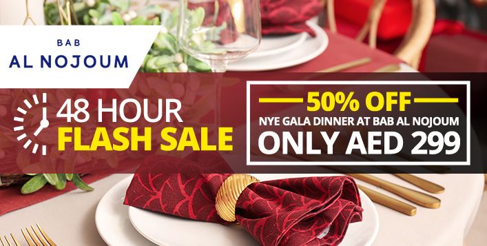 FLASH SALE! NYE Dinner at Bab Al Nojoum Hudayriyat From AED 155 | Cobone