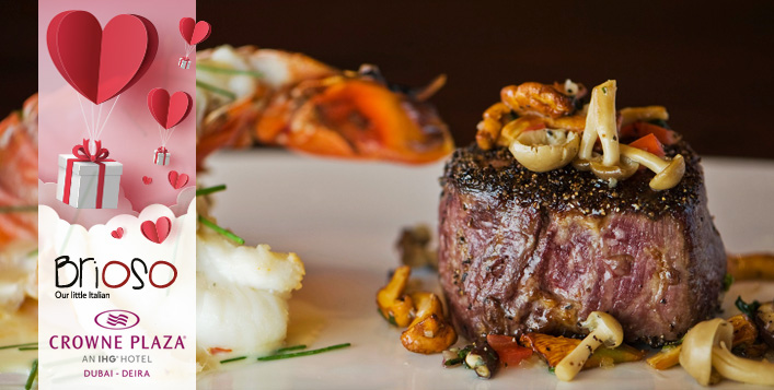 Romantic Italian Set Menu at Crowne Plaza Dubai - Deira For AED 159 ...
