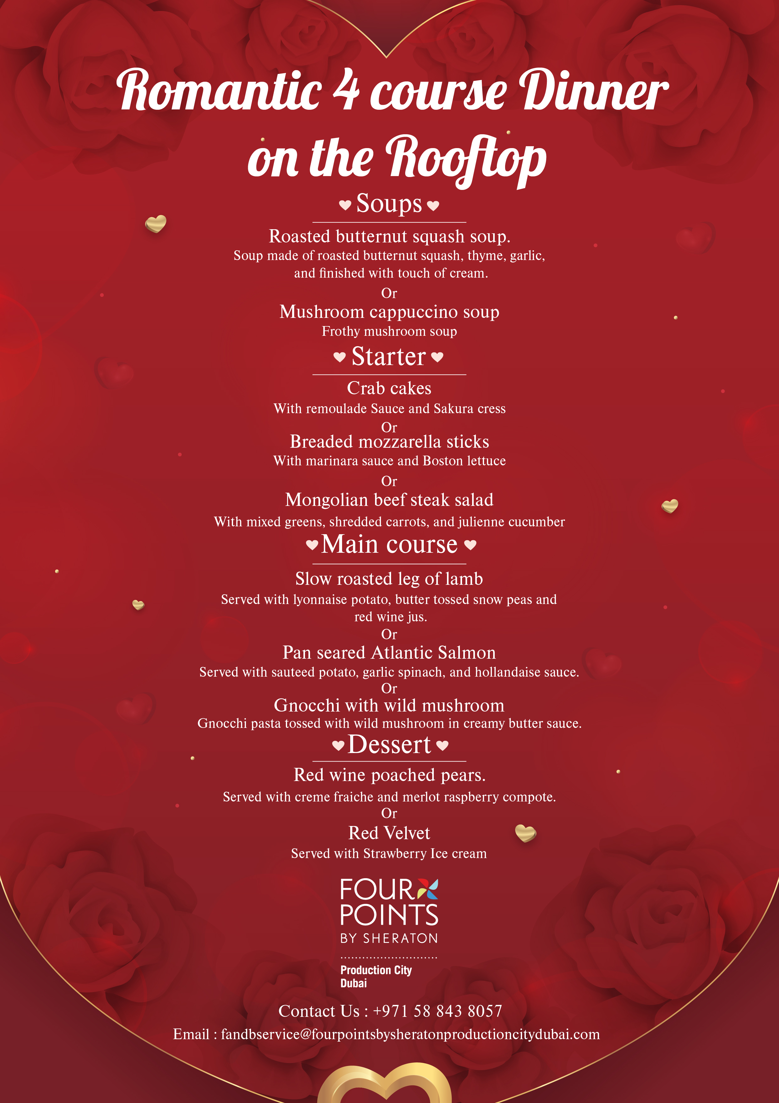 Romantic Dinner at Four Points By Sheraton Production City For AED 439 ...