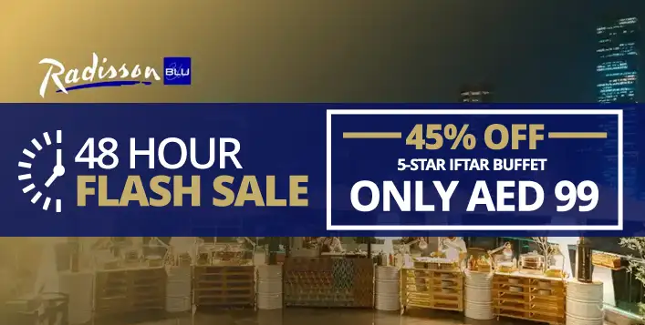 5 star Iftar buffet @ Radisson Blu Waterfront For AED 99 | Cobone Offers